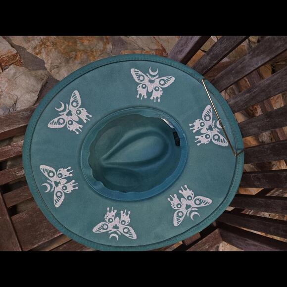 Accessories | Unique Bohemian Style Widebrim Hat With Moth Designs ...